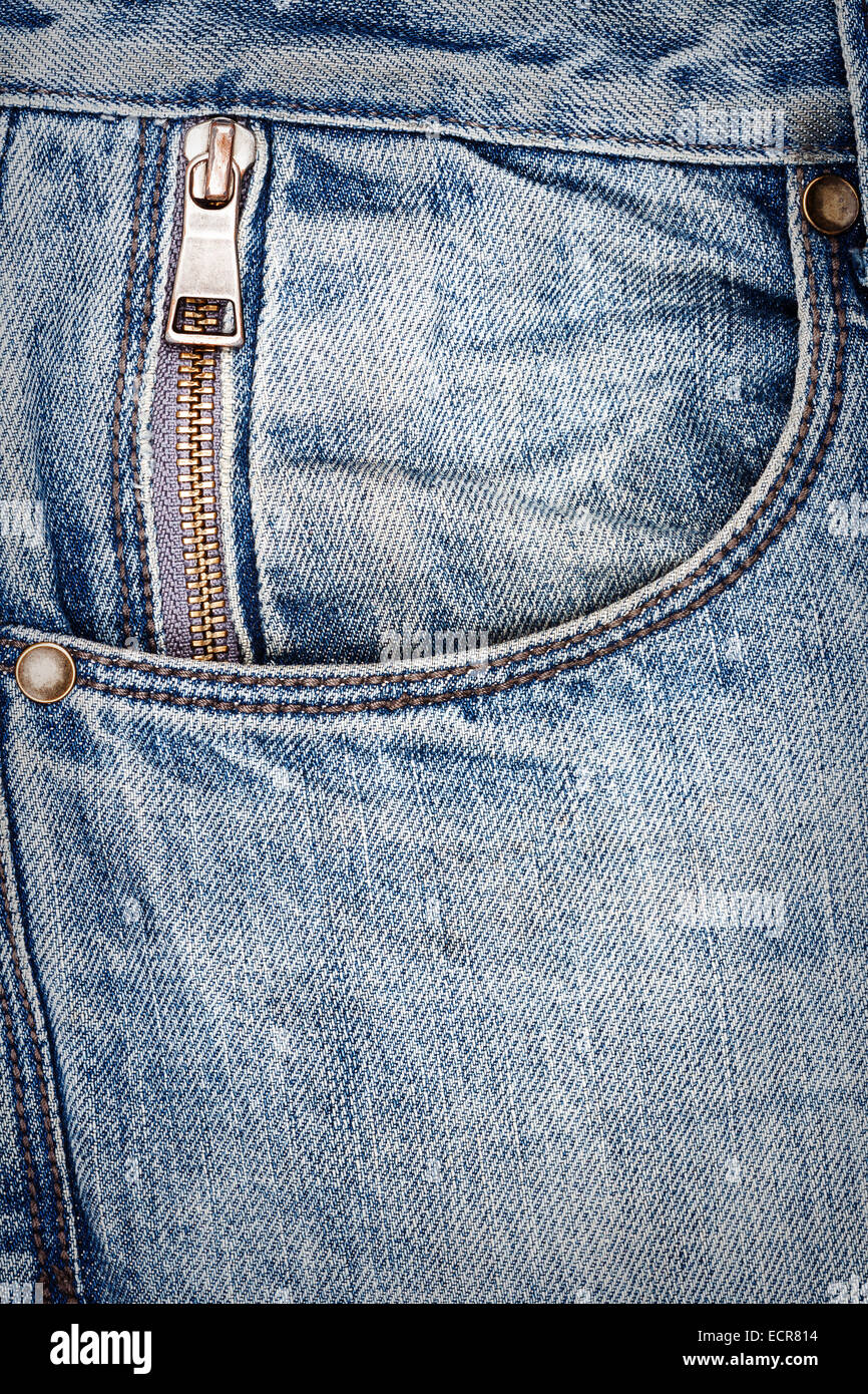 Blue jeans fabric with zipper background Stock Photo - Alamy