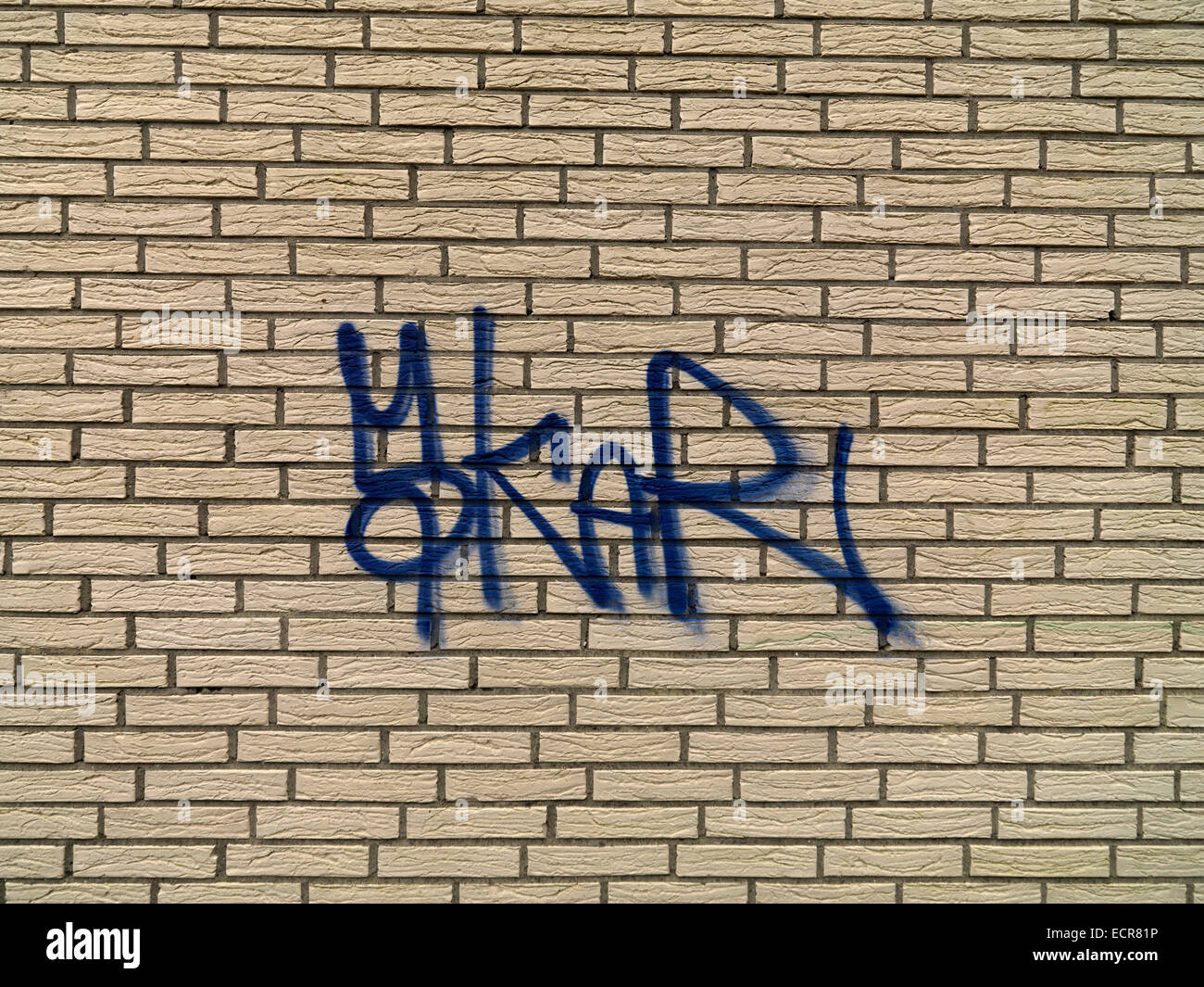 skar graffiti brick wall Stock Photo - Alamy