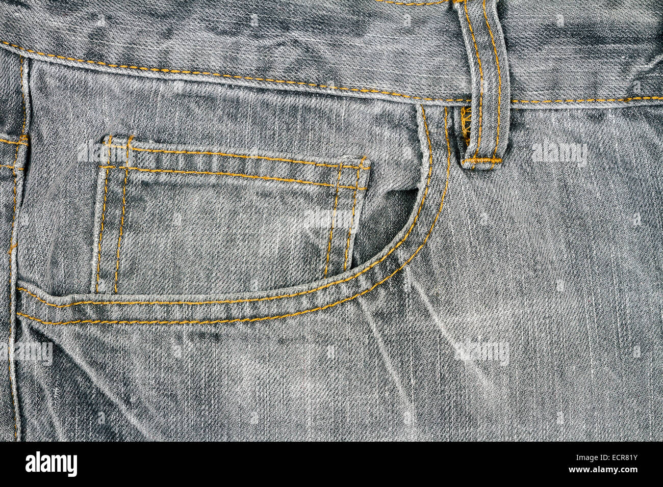 Grey jeans fabric with pocket background Stock Photo - Alamy