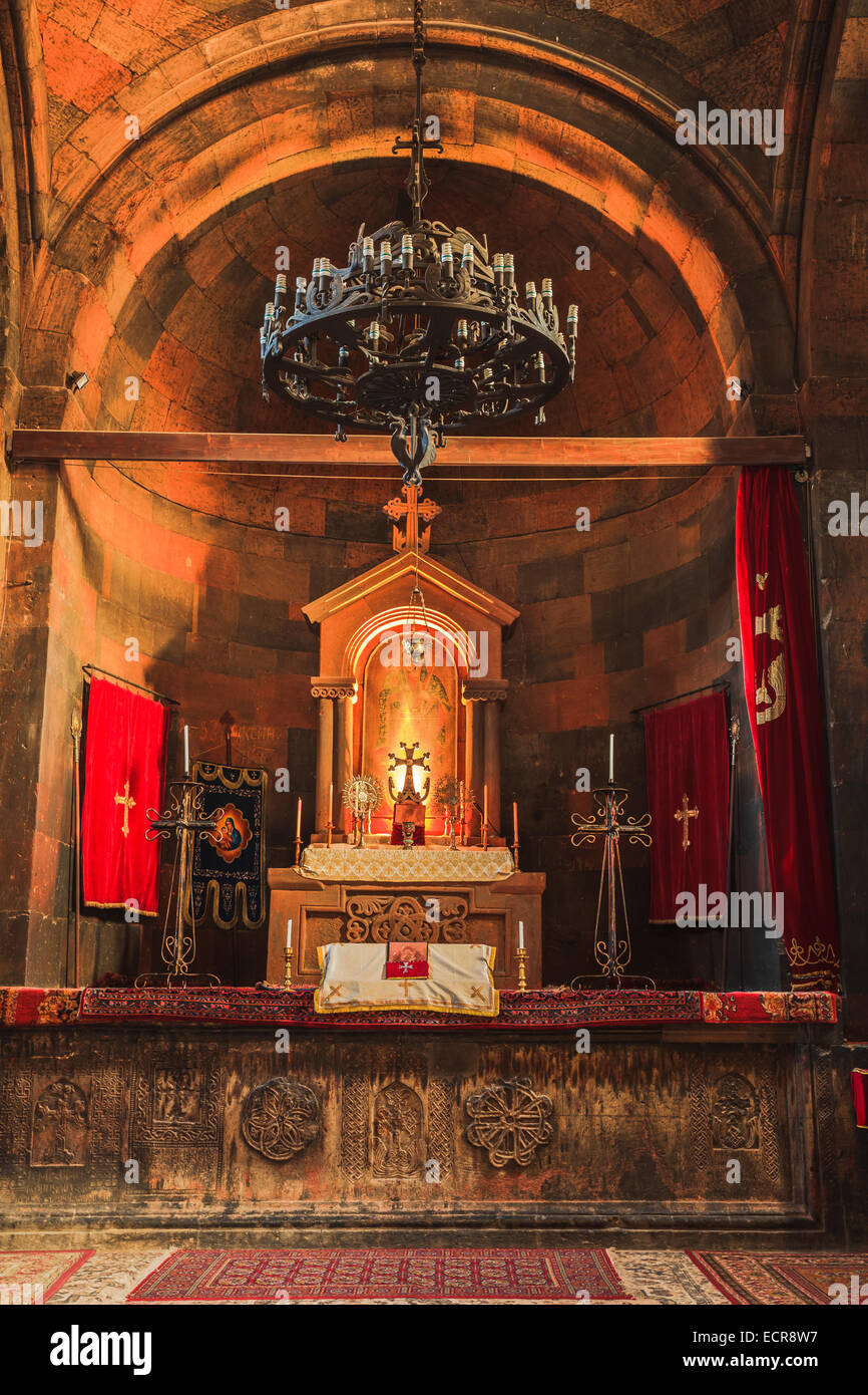 The decoration at altar Inside of Khor Virap Monastery Stock Photo - Alamy
