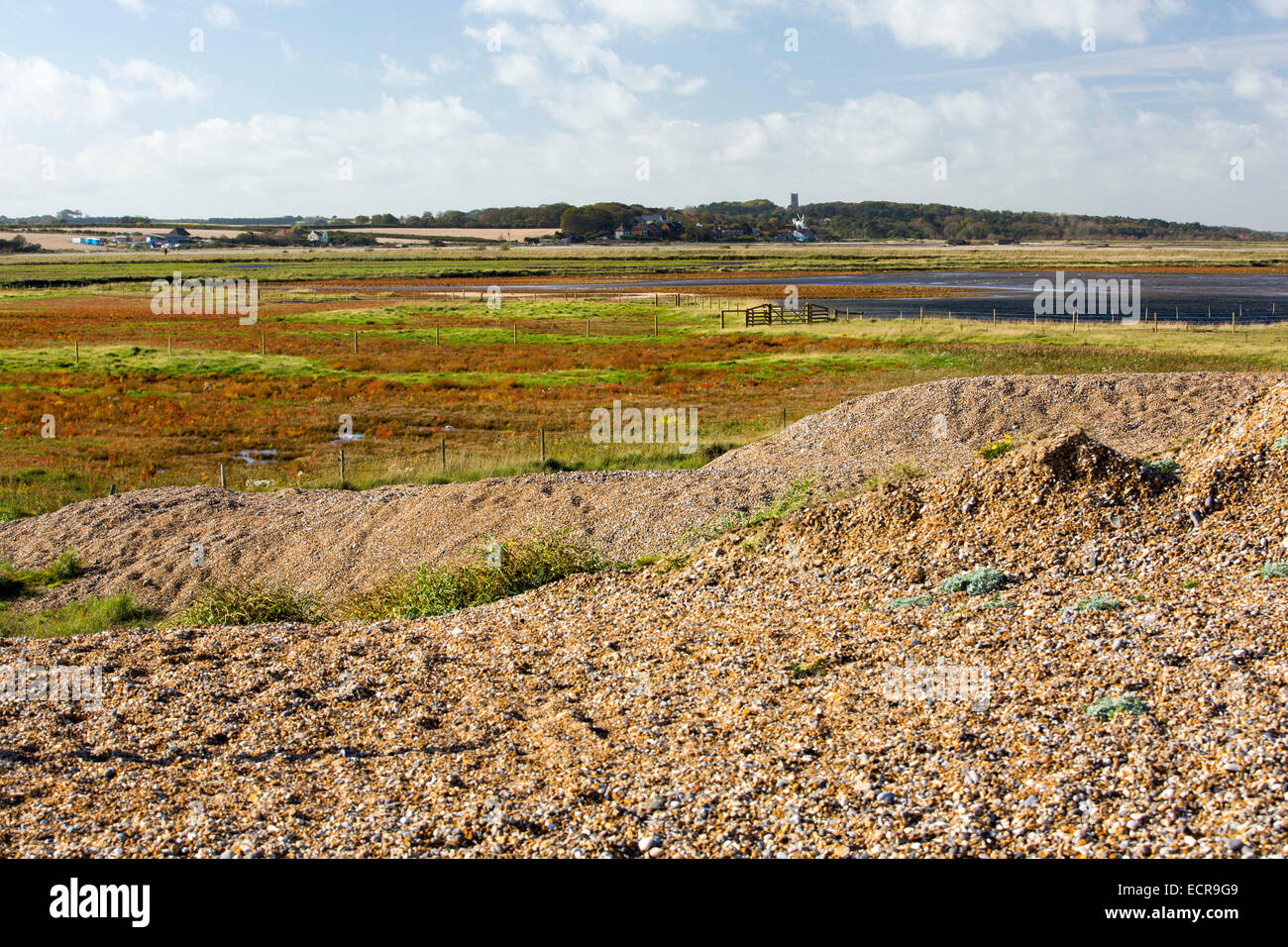 The beach, breached by the December 2013 storm surge, at Cley, Norfolk ...
