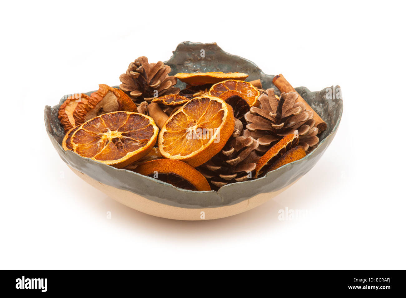 Bowl of pot-puri isolated on a white studio background Stock Photo - Alamy