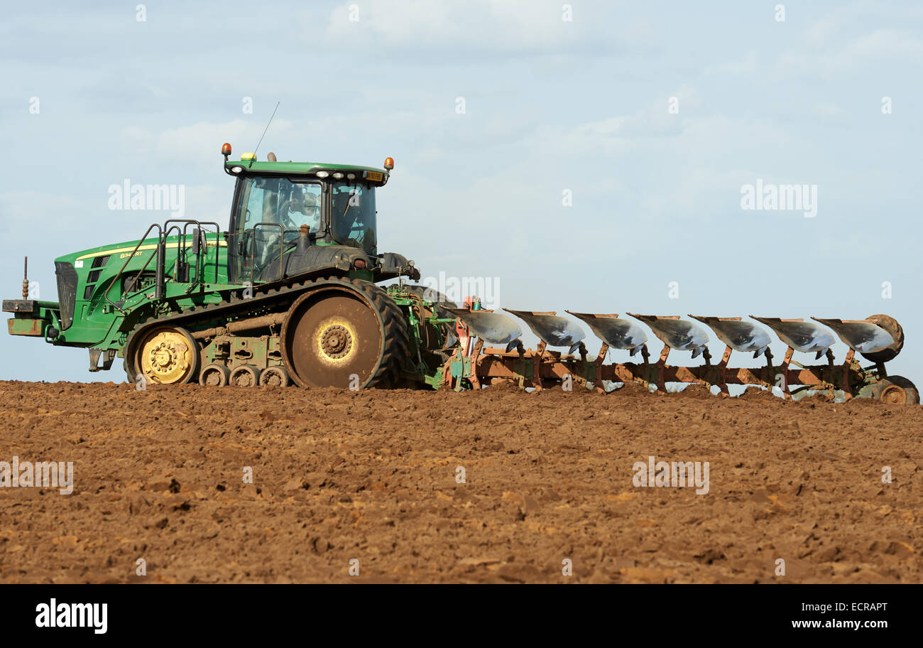 John Deere 8360 RT with plough Stock Photo - Alamy