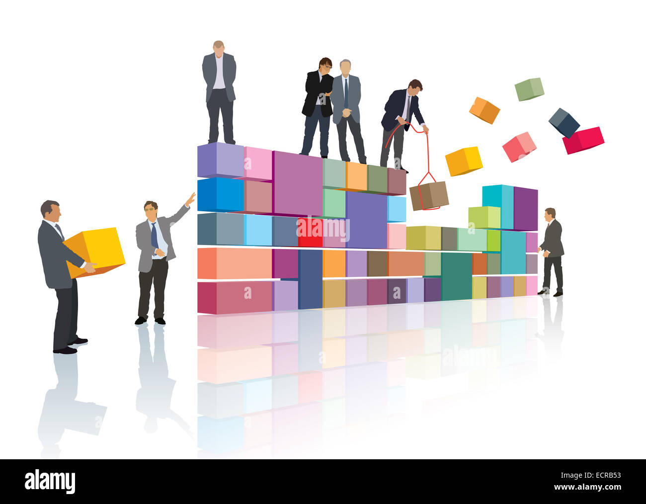 Group of people make the company, builds their own business Stock Photo ...