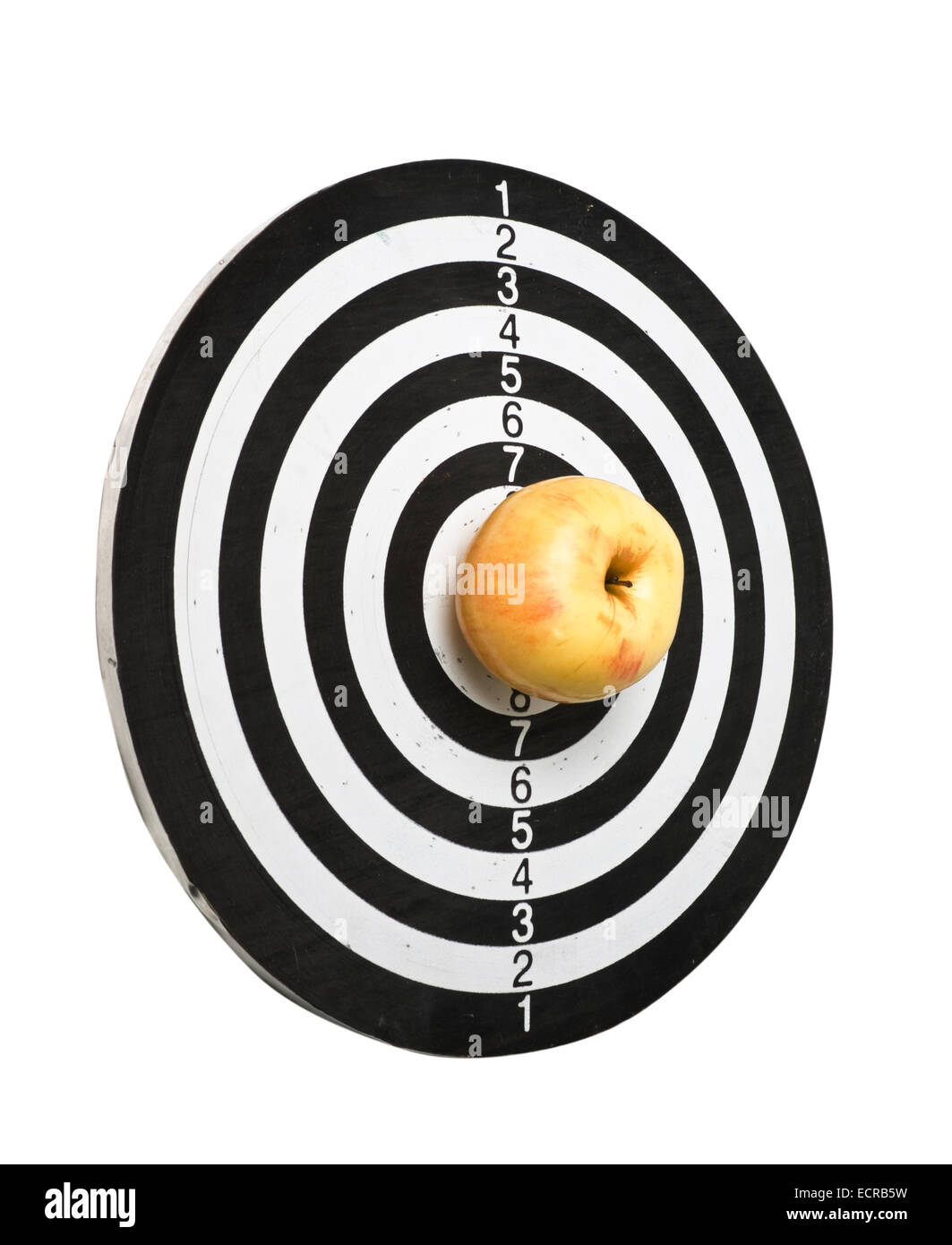 target and apple isolated on a white background Stock Photo - Alamy