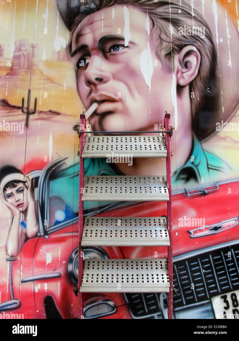 james dean ladders fairground artwork Stock Photo - Alamy