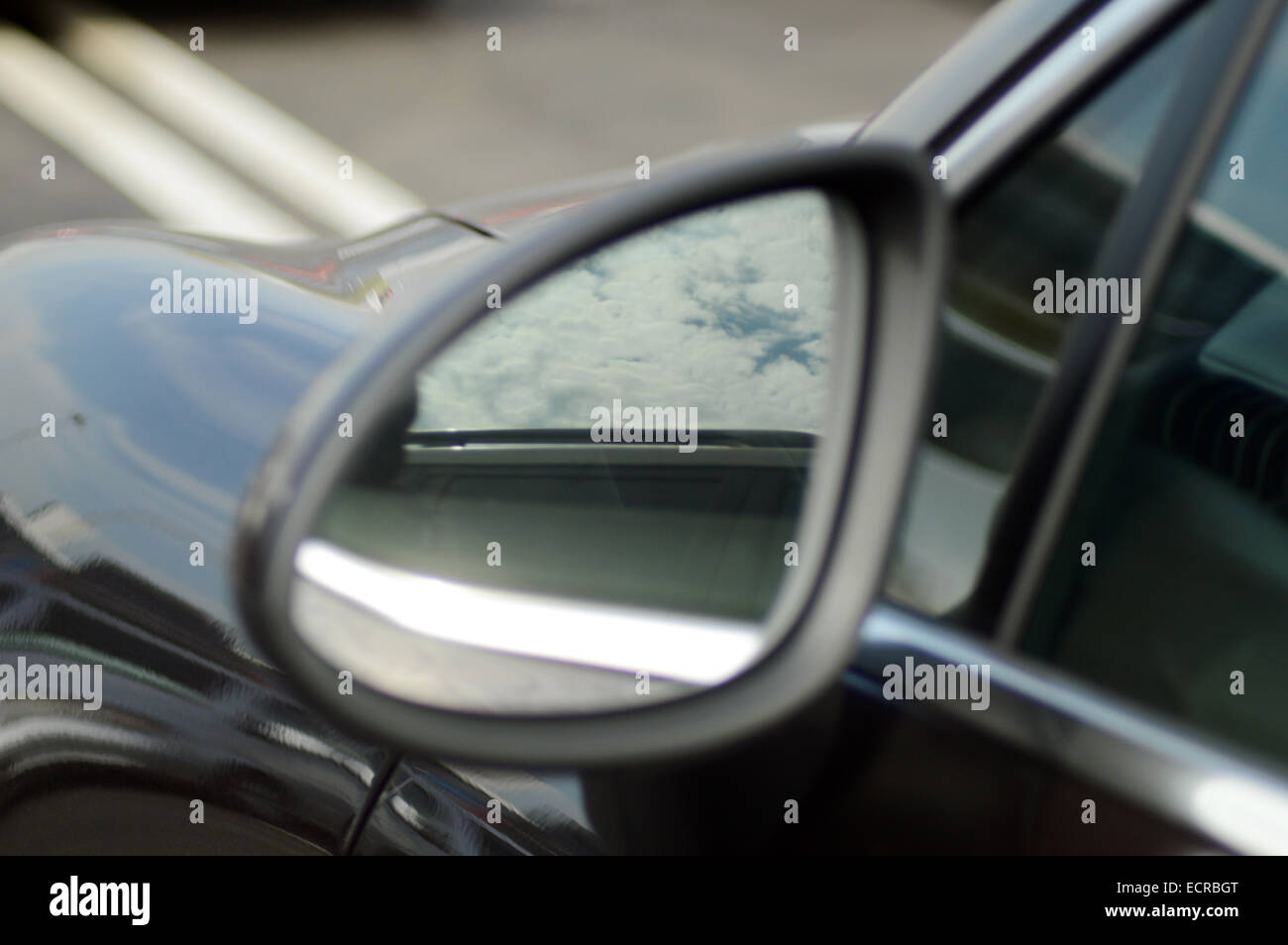 Rearview Mirror. Sky Reflection Shine Stock Photo - Alamy