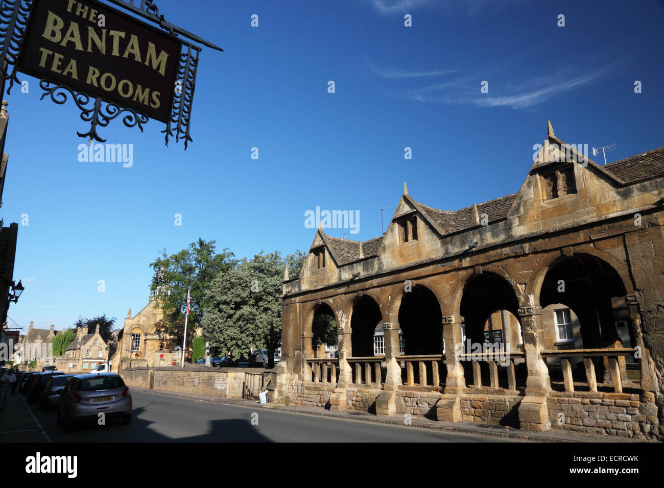 An ancient arched market hall on a Cotswold High Street Stock Photo - Alamy