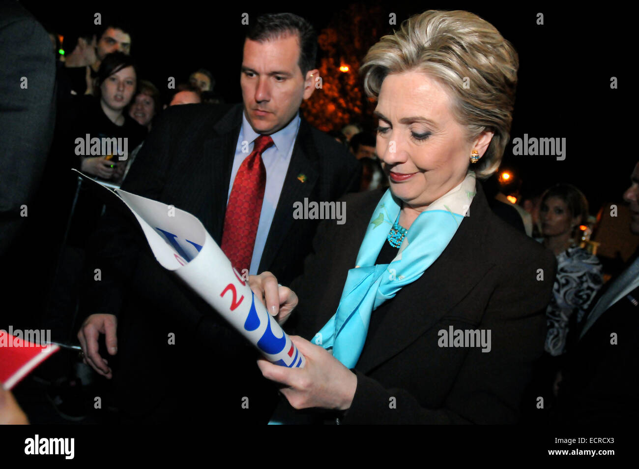Senator Hillary Clinton at a block party in Philadelphia, Pa on April ...