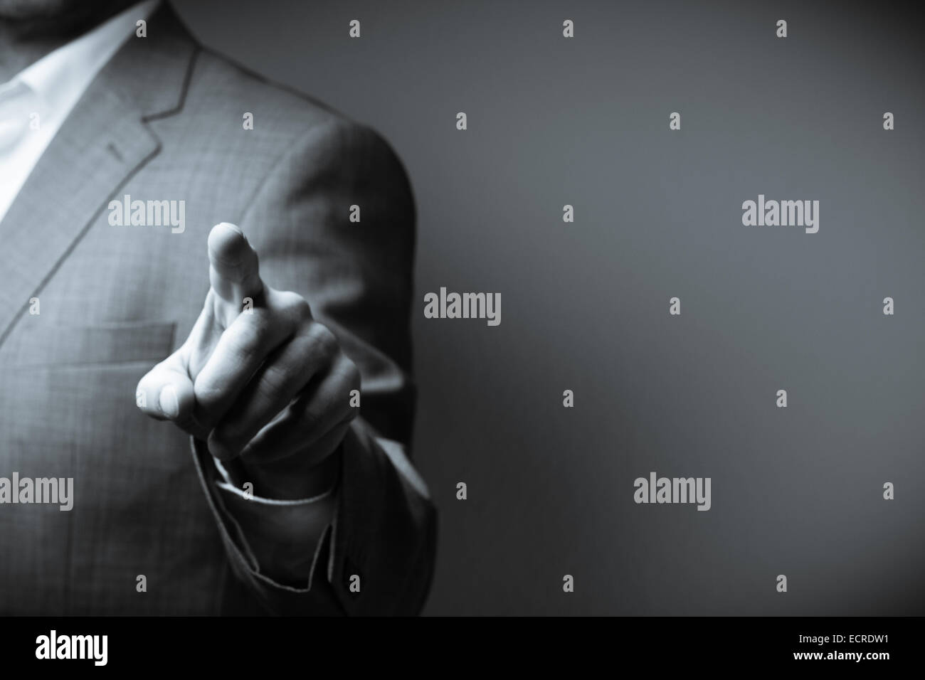 Man hand pointing suit hi-res stock photography and images - Alamy