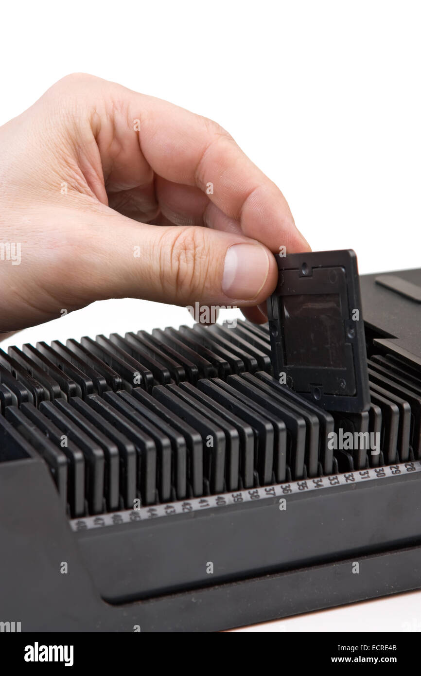 Archive slide film in box isolated on a white background Stock Photo ...