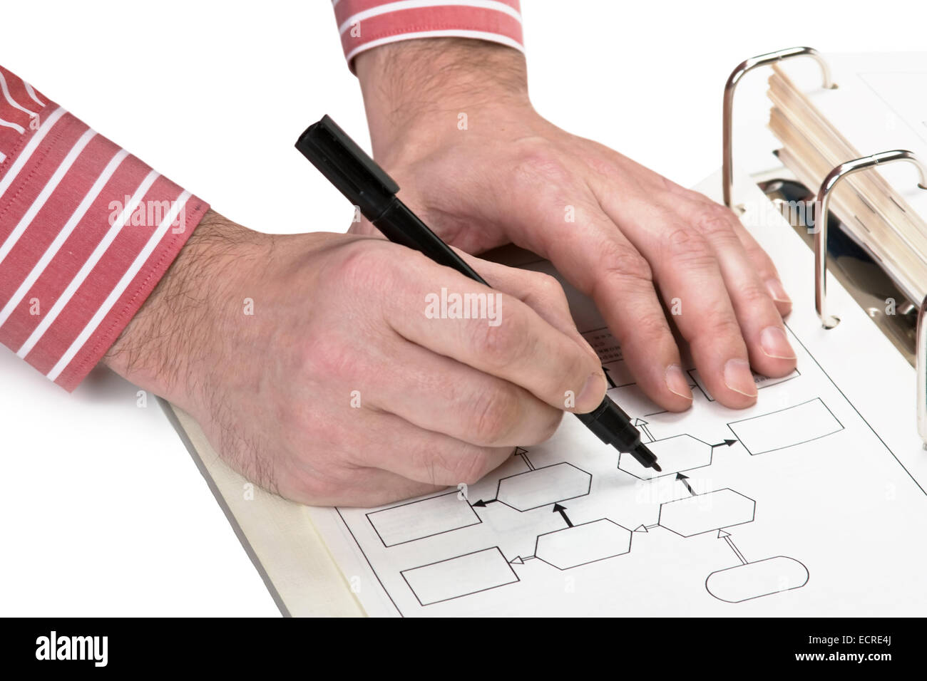 Hand drawing block diagram isolated on a white background Stock Photo ...