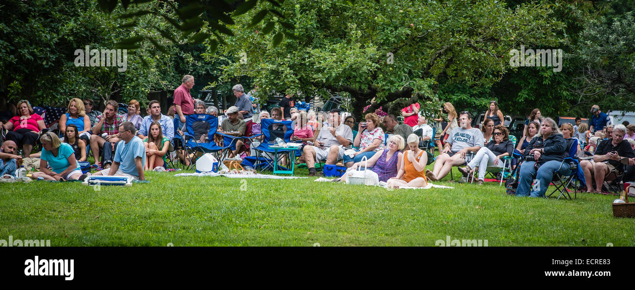 Outdoor concert crowd Stock Photo - Alamy
