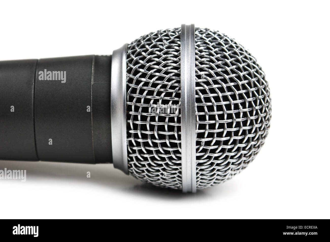 Classic dynamic microphone isolated on white background Stock Photo - Alamy