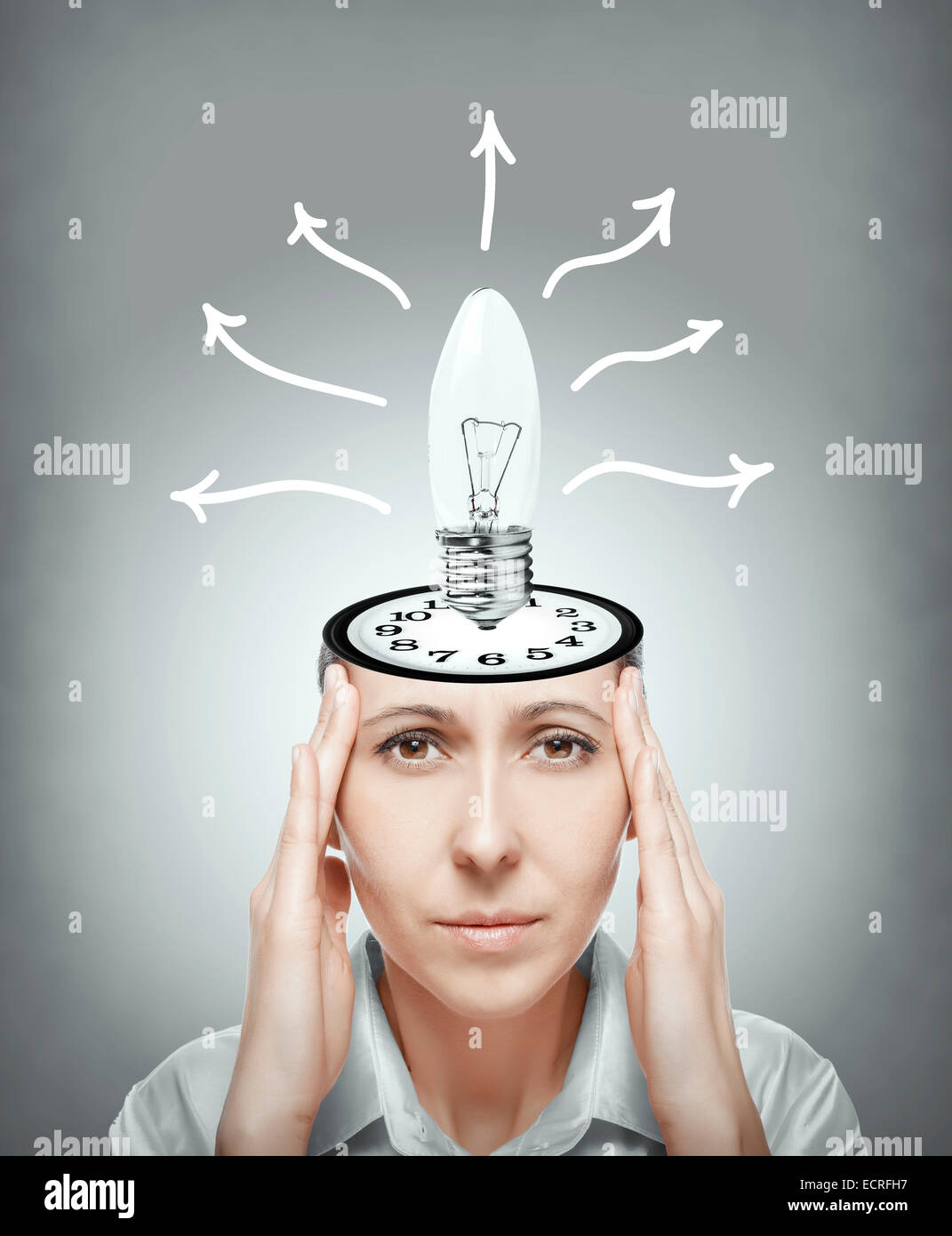 Woman thinking hard hi-res stock photography and images - Alamy
