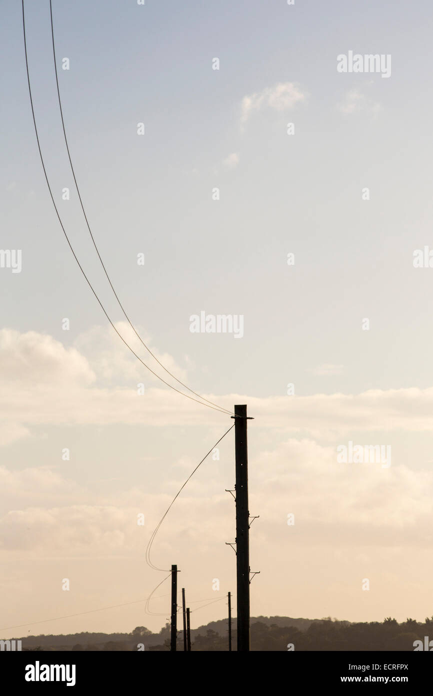 Telegraph wires being blown sideways by storm force winds in Cley ...
