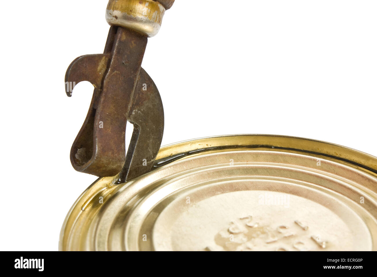 opening tin isolated on white background Stock Photo - Alamy