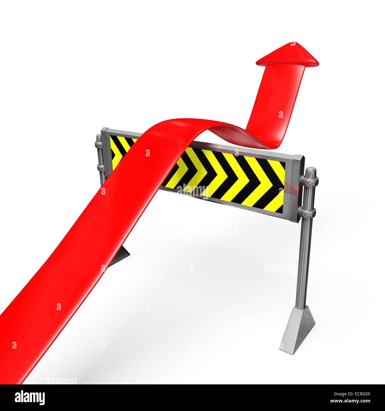 This 3D illustration shows a business or financial growth arrow ...