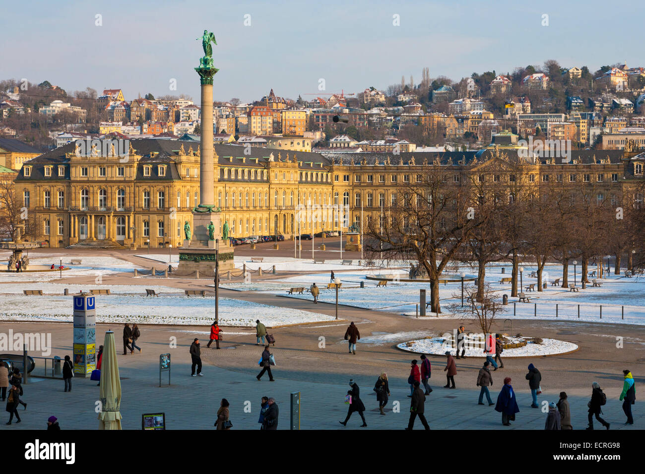 PEOPLE AT KONIGSTRASSE SHOPPING STREET, SCHLOSSPLATZ, STUTTGART, BADEN-WURTTEMBERG, GERMANY ...