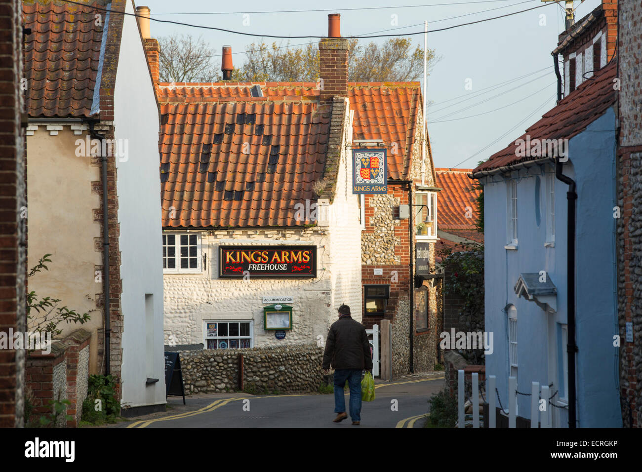 Traditional brick and flint houses in Blakeney, Norfolk, UK Stock Photo ...