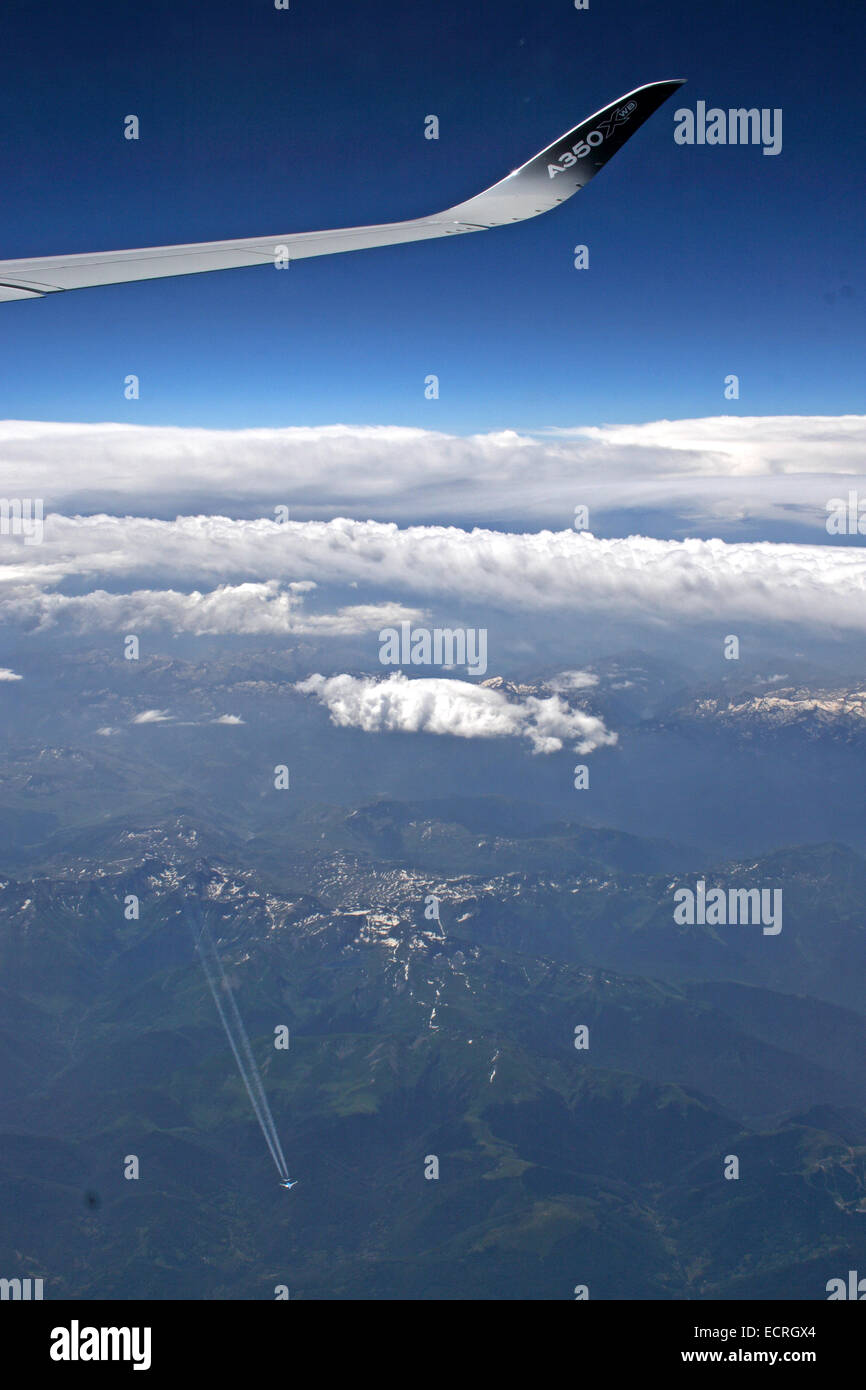 The new A350 Airbus aircraft during a test flight Stock Photo - Alamy