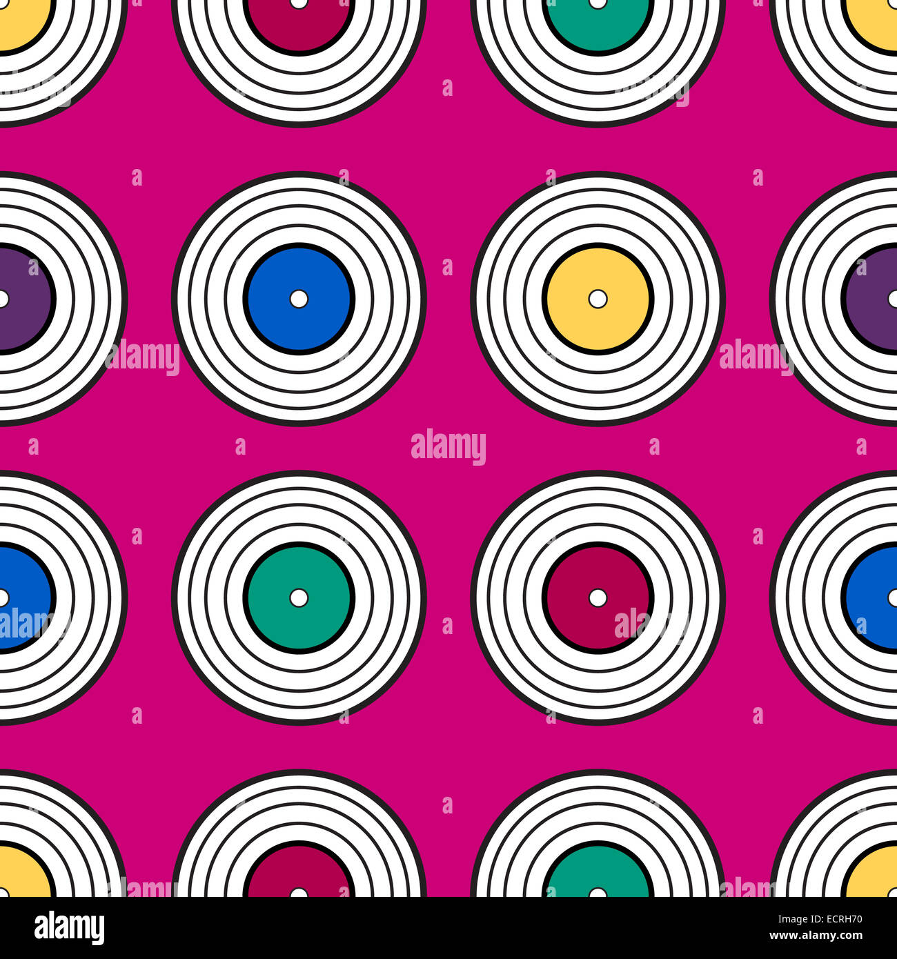 Set of colorful vinyl record, pattern background Stock Photo - Alamy