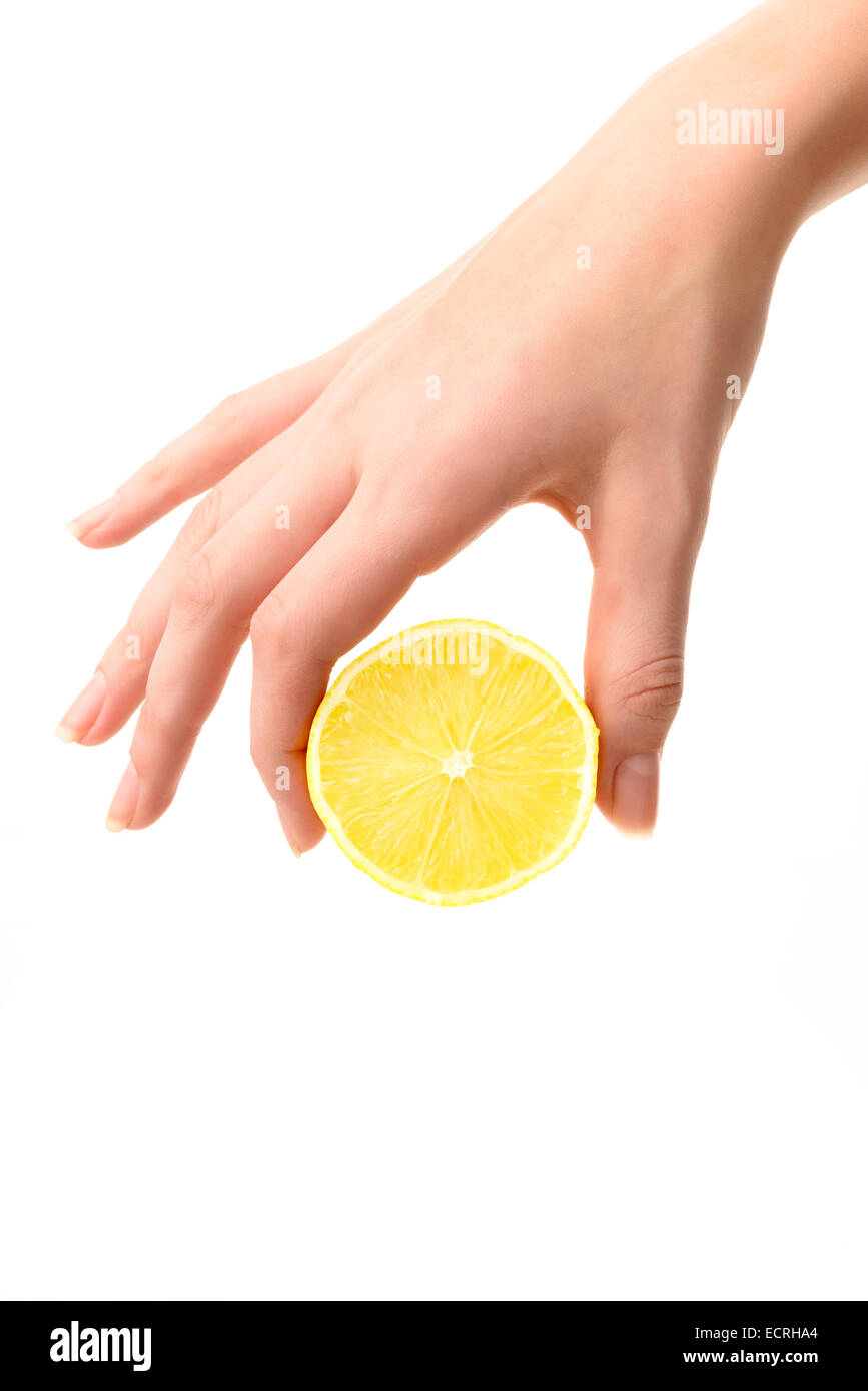 Hand and lemon hi-res stock photography and images - Alamy