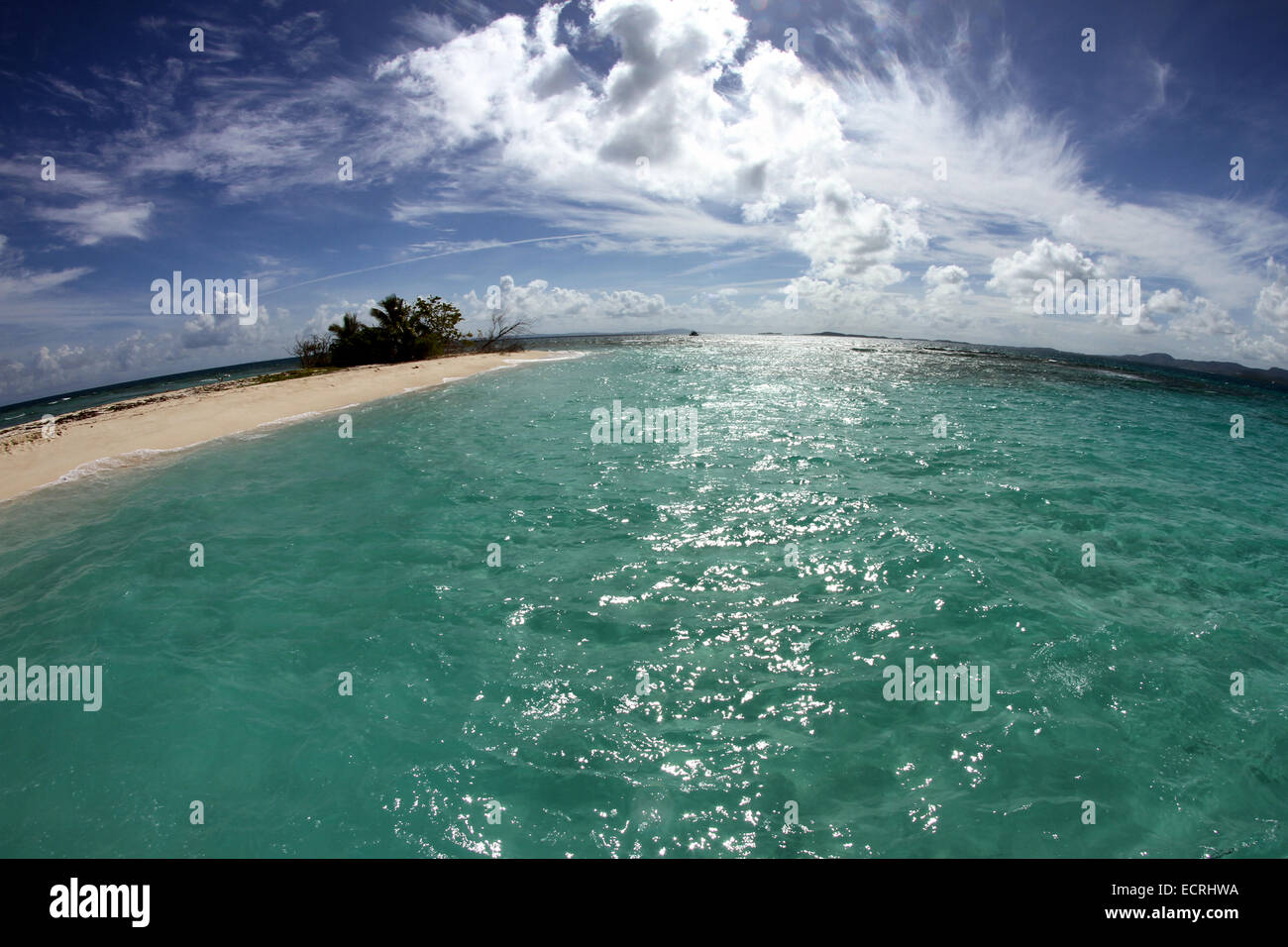 Sailing to a remote island off the coast of Puerto Rico Stock Photo - Alamy