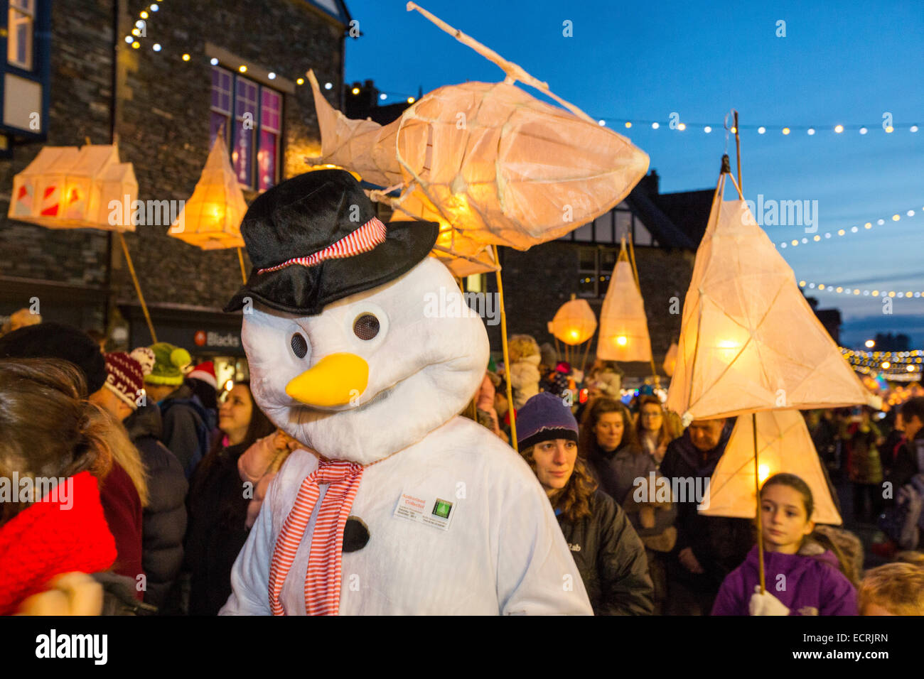 Ambleside's Christmas lantern procession,Lake District, UK Stock Photo ...