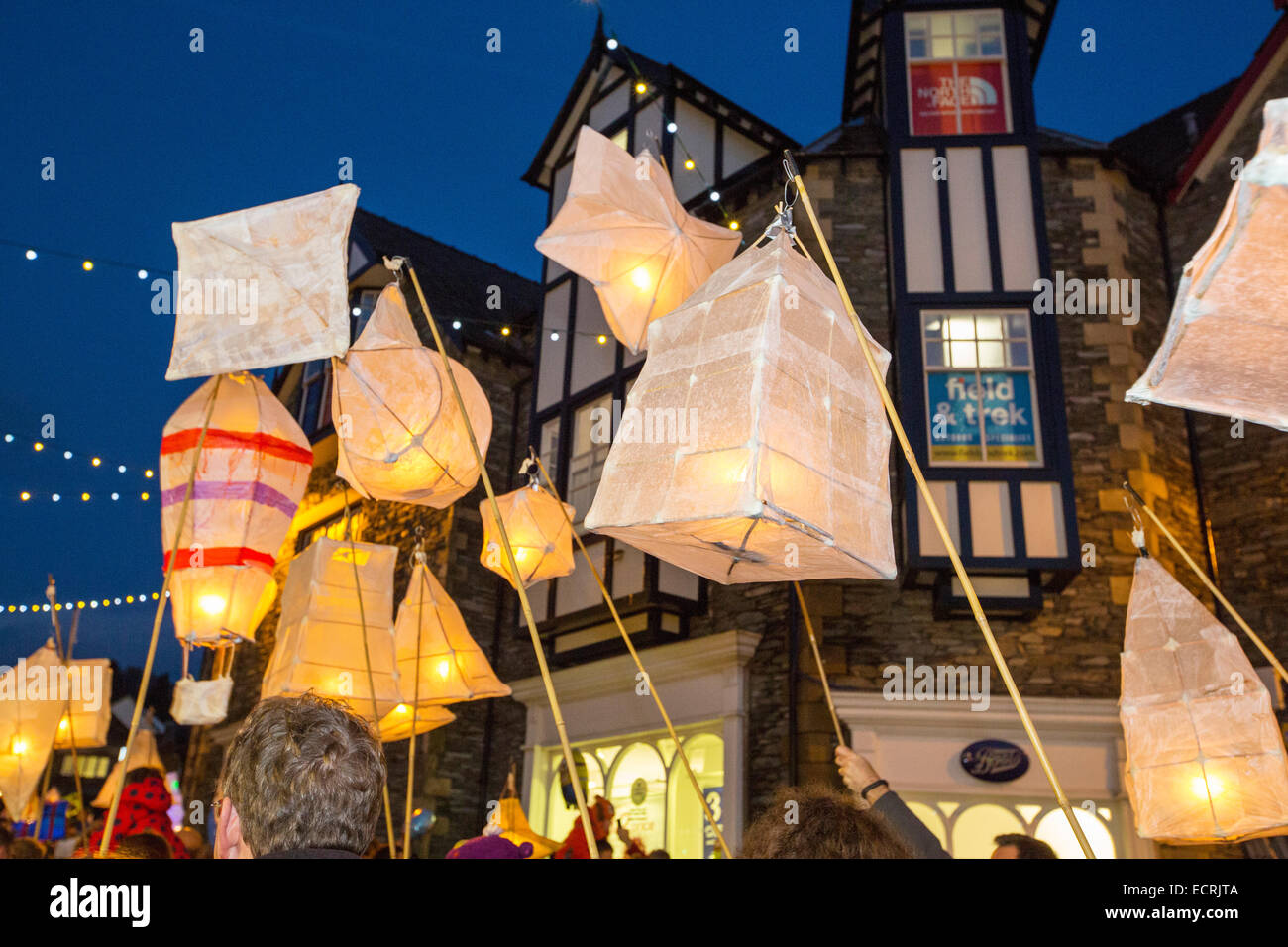 Ambleside's Christmas lantern procession,Lake District, UK Stock Photo ...