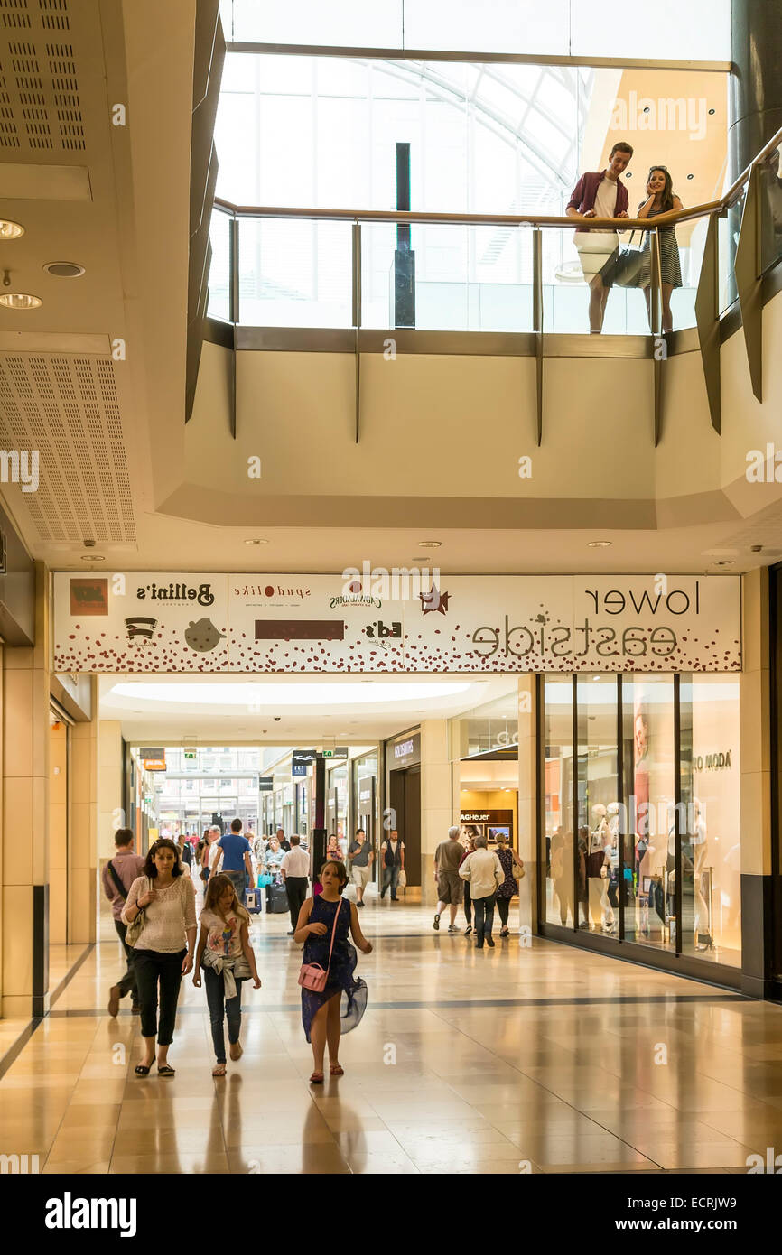 Shoppers inside David Morgan shopping centre, Cardiff, Wales, UK Stock ...