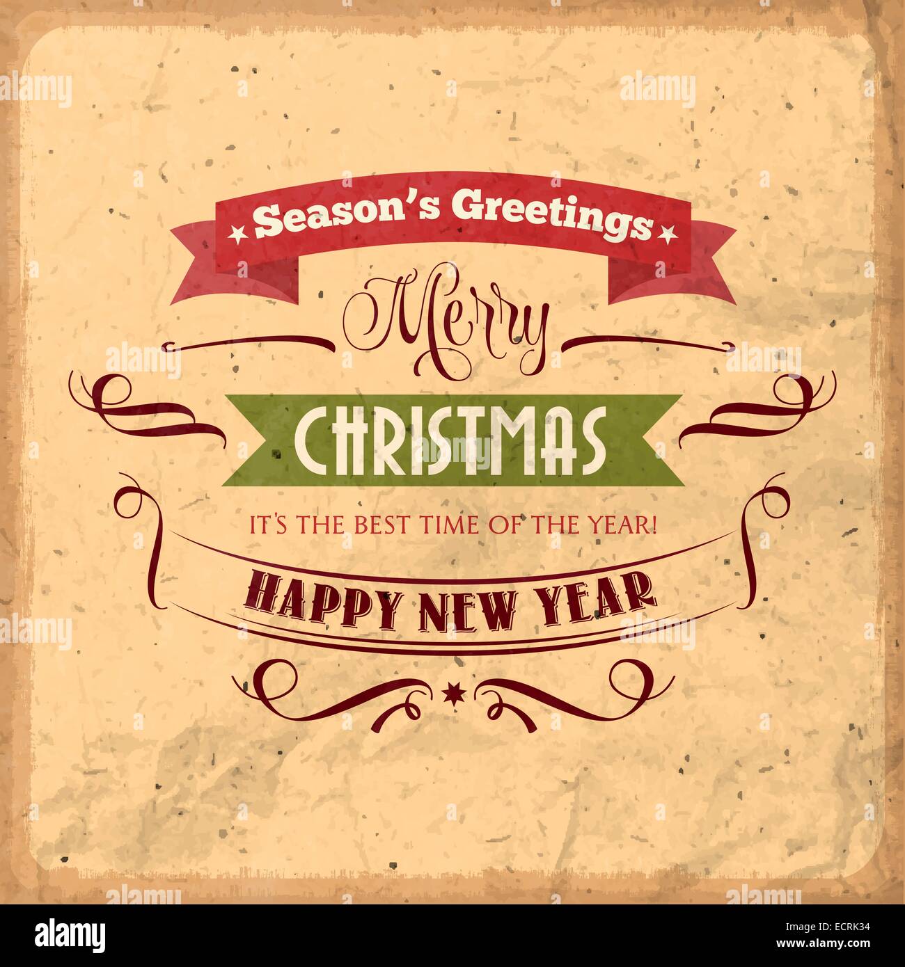 Retro Christmas illustration - holidays type design, vector format ...