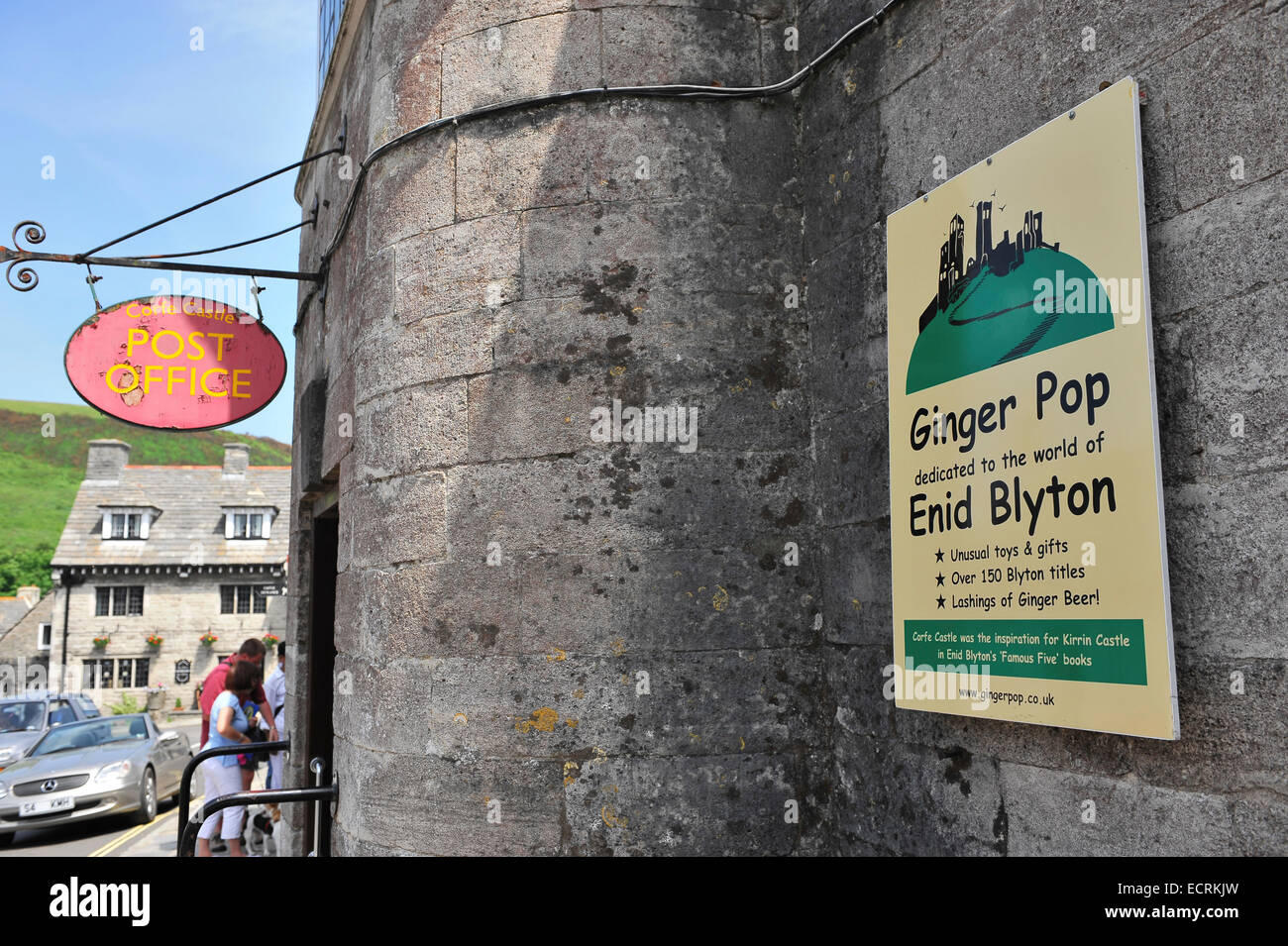 An Enid Blyton sign in Corfe Castle Village, Dorset, England, United ...