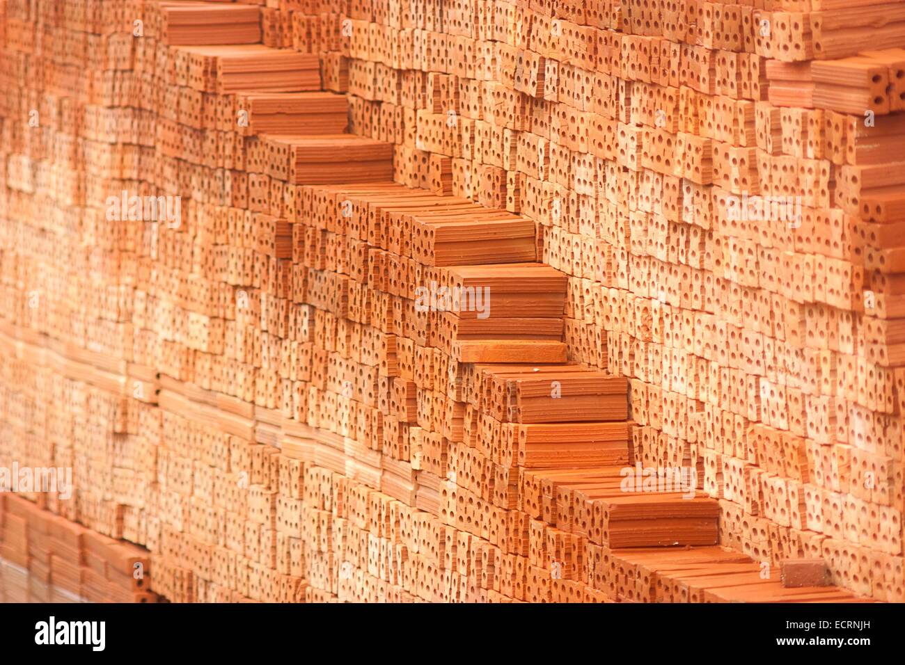 piled up of hollow brick stack Stock Photo - Alamy