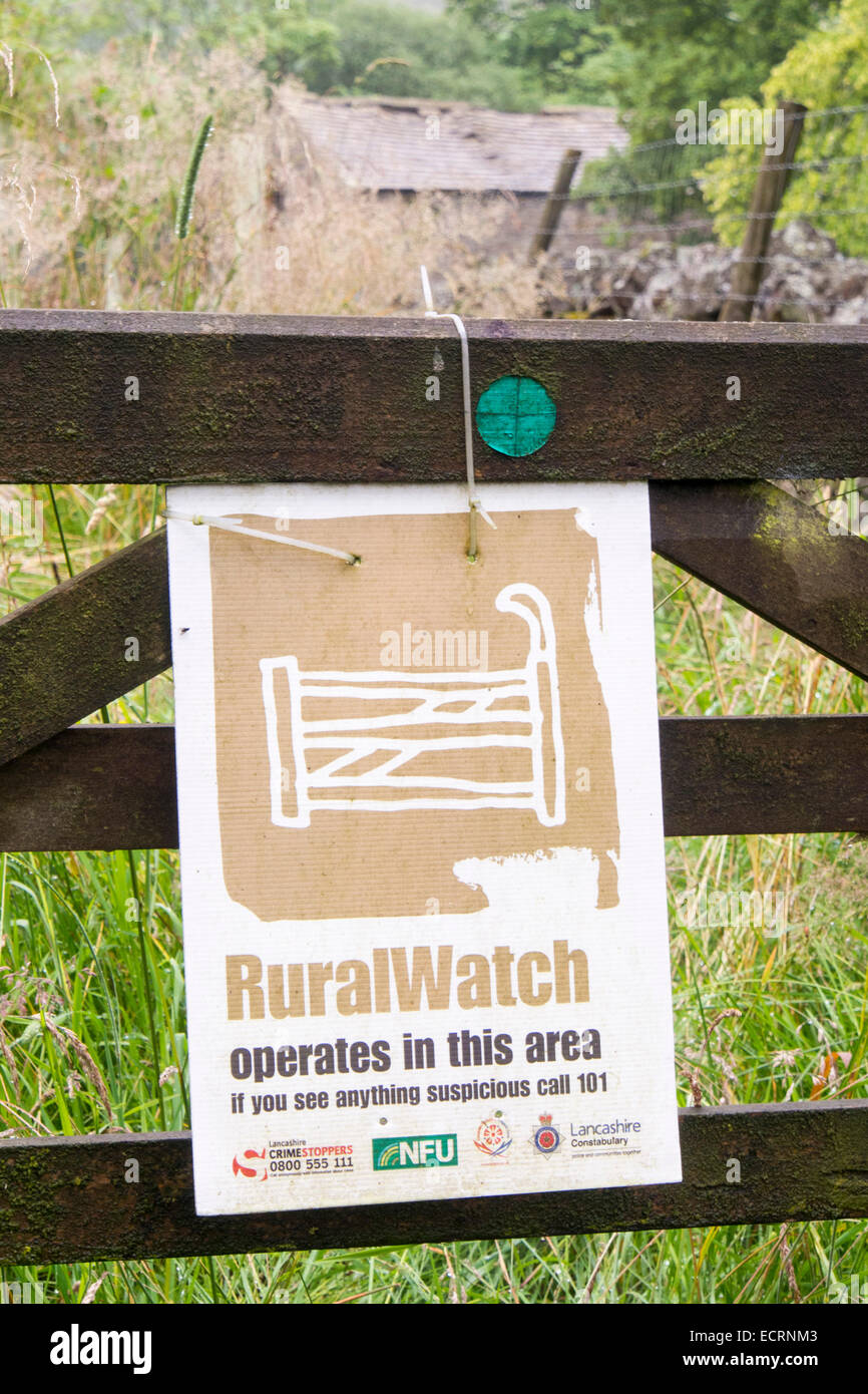 A Rural Watch sign near Barley, Clitheroe, Lancashire, UK Stock Photo ...