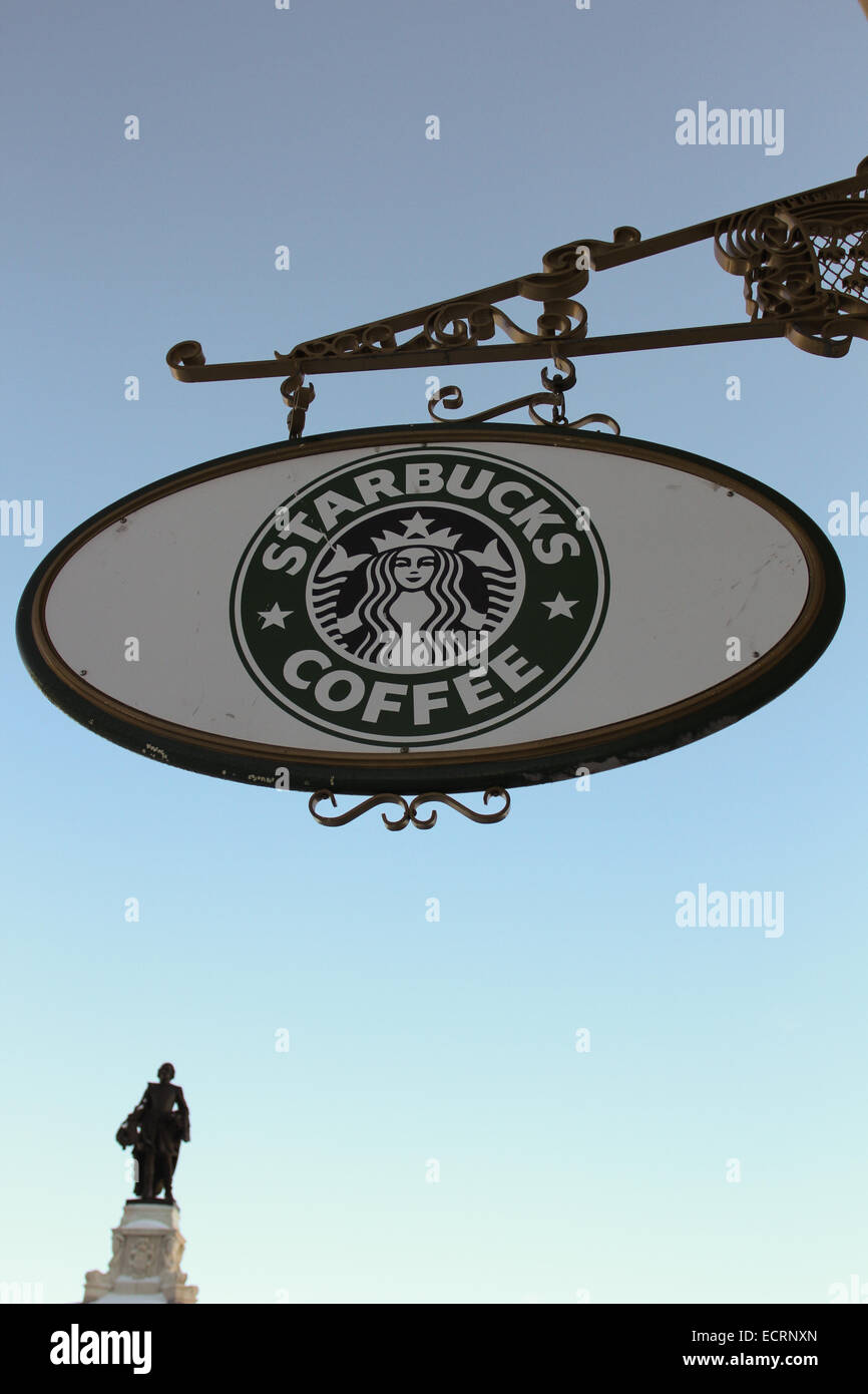 Starbucks hanging sign hi-res stock photography and images - Alamy
