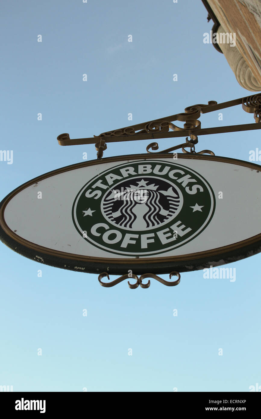 A starbucks sign Stock Photo - Alamy