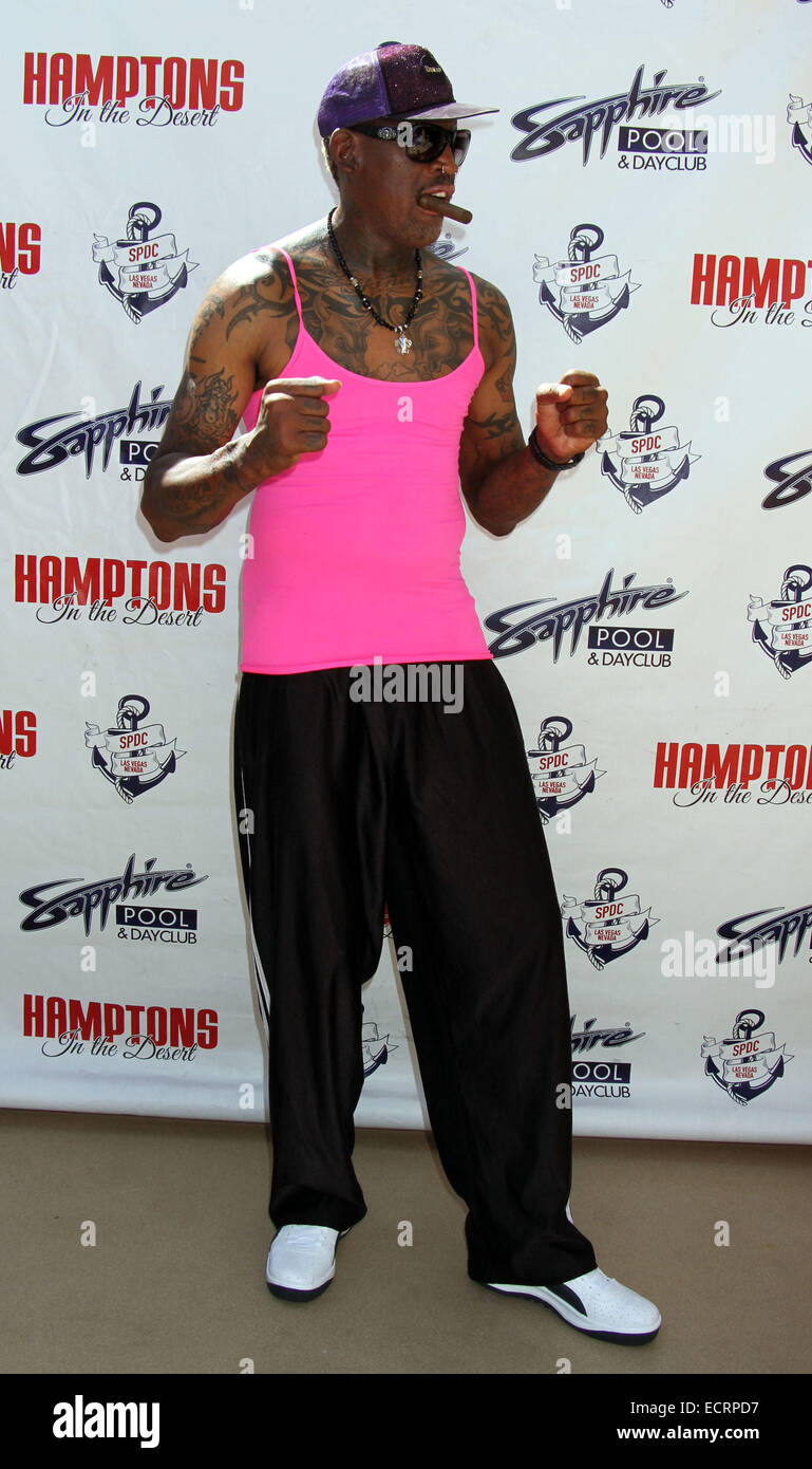 Dennis Rodman parties at Sapphire Pool & Day Club in Las Vegas ...