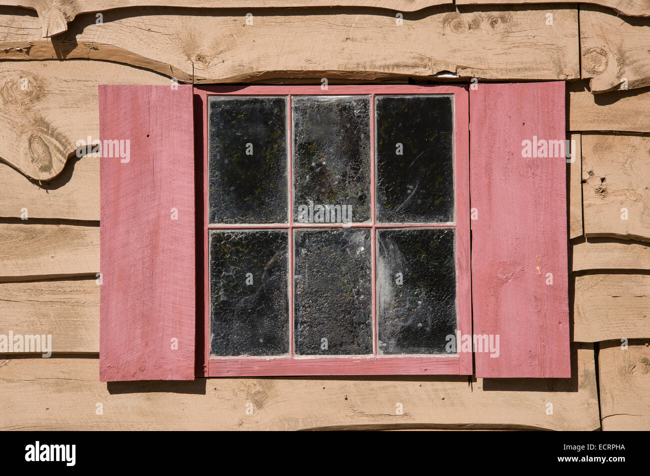 Window in rustic cabin Stock Photo - Alamy