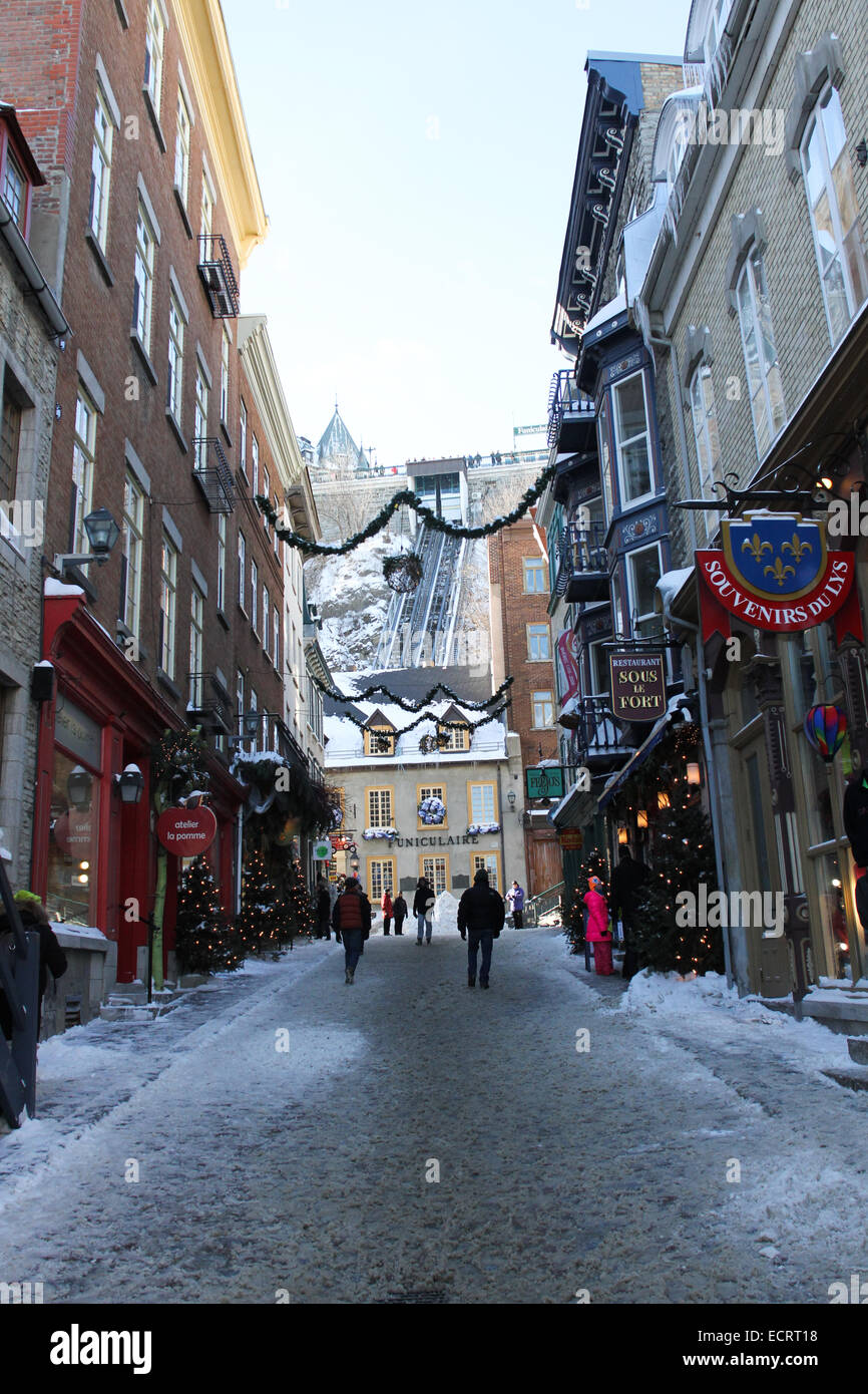 Old Quebec during the Holiday Season Stock Photo - Alamy