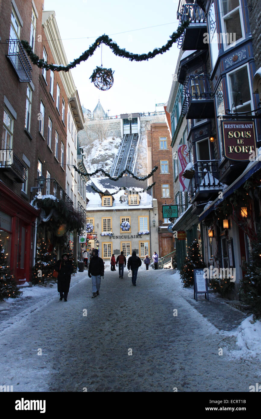 Old Quebec during the Holiday Season Stock Photo - Alamy