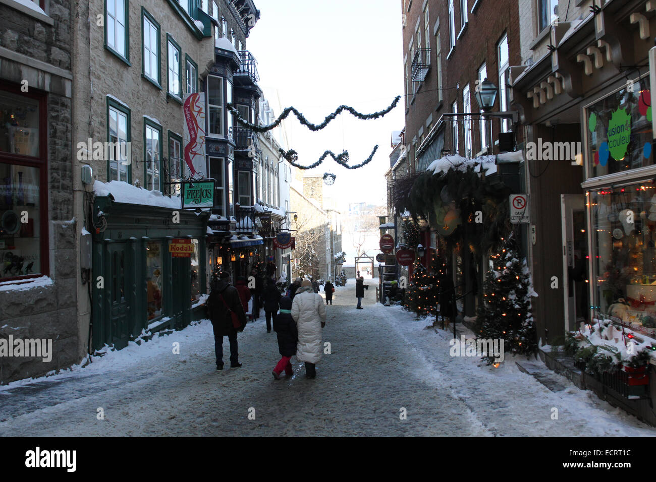 Old Quebec during the Holiday Season Stock Photo - Alamy