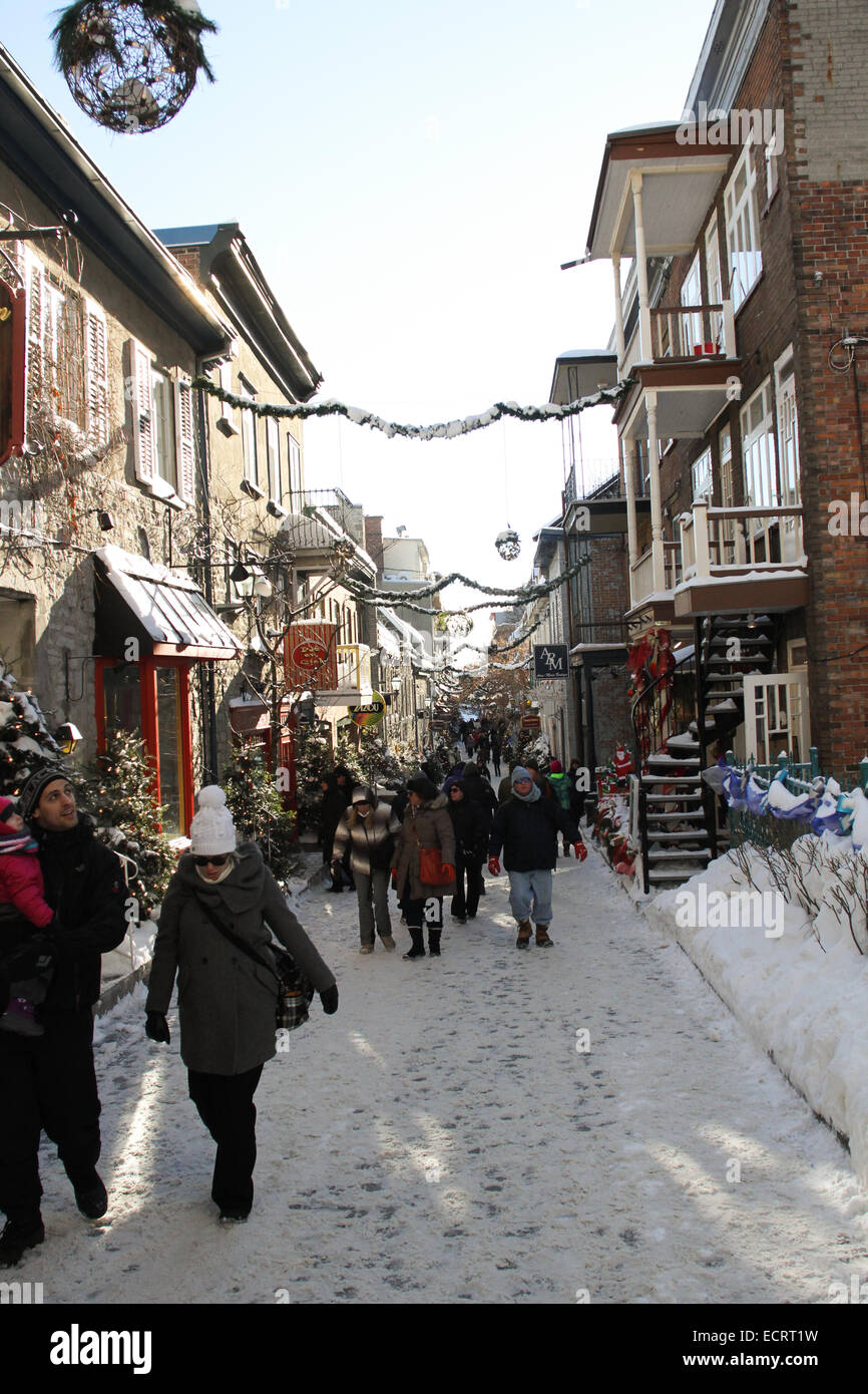 Old Quebec during the Holiday Season Stock Photo - Alamy