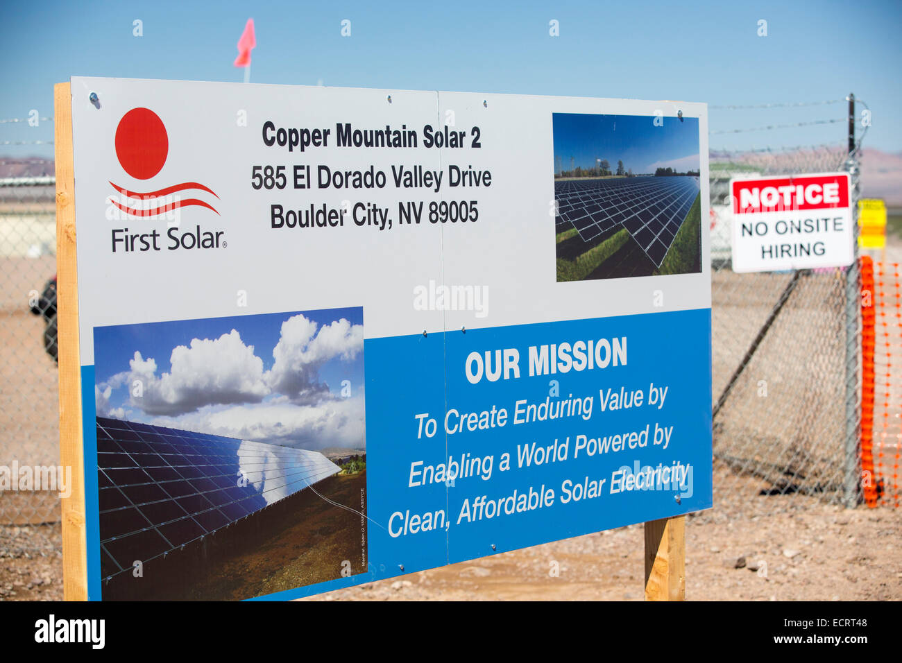 The Copper Mountain solar power station, USA Stock Photo - Alamy