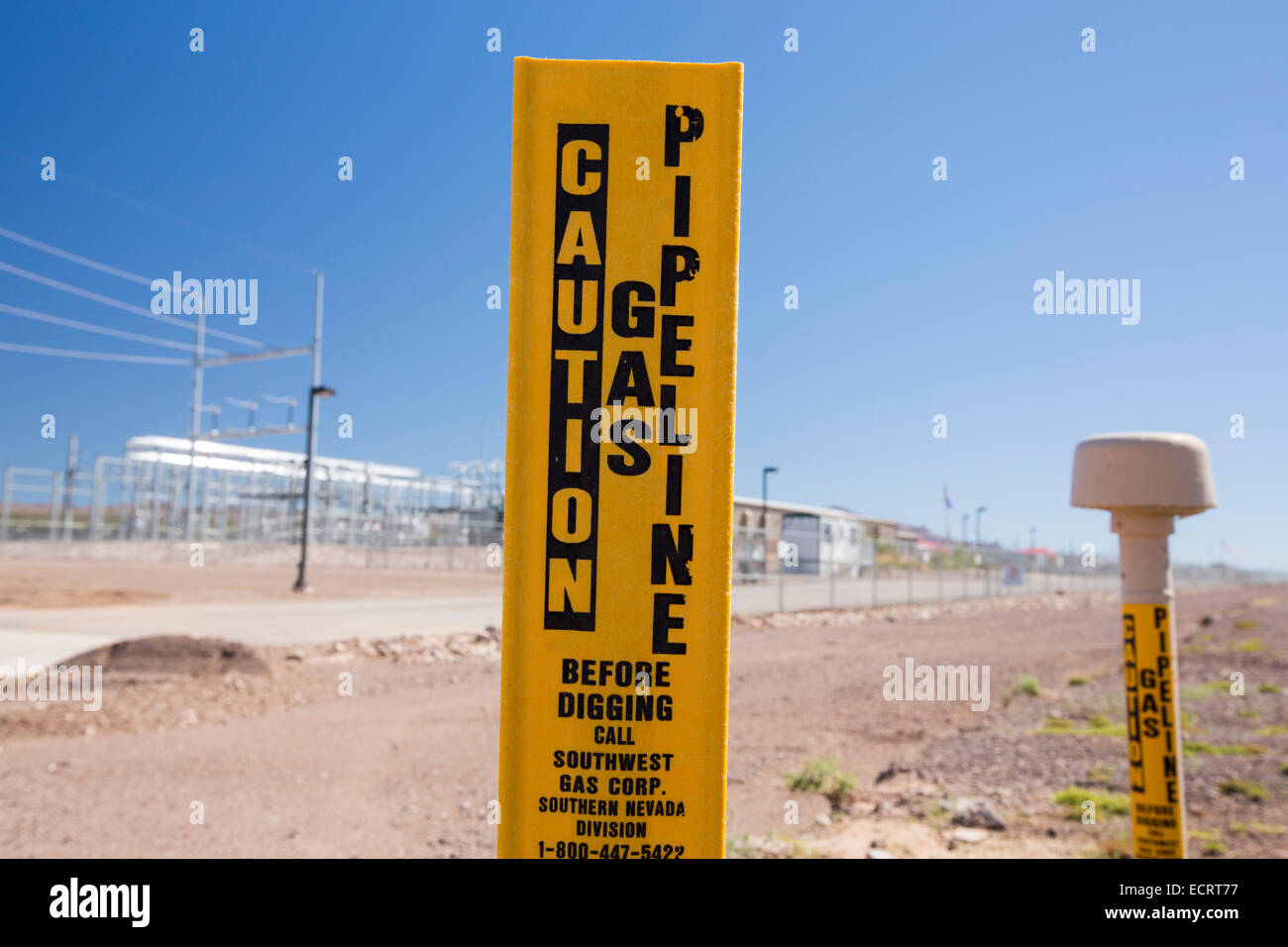 A gas pipeline next to the Copper Mountain Solar 2 project, is a 150 ...