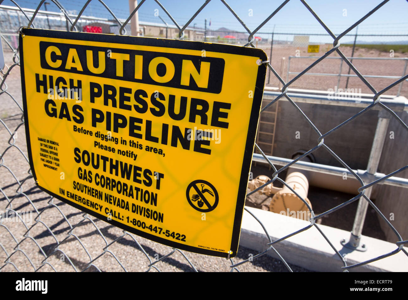 A gas pipeline next to the Copper Mountain Solar 2 project, is a 150 ...