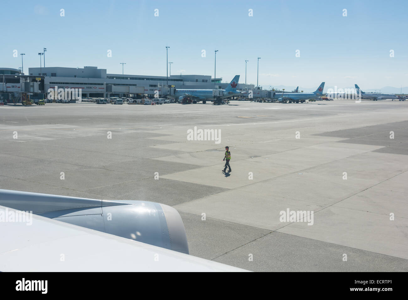 Jet airliner at Vancouver international Airport (YVR). The airport ...