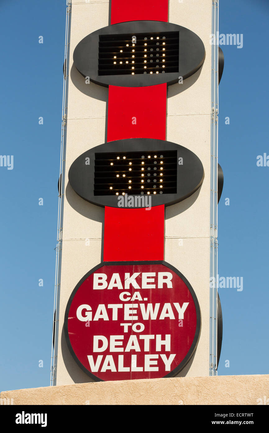 The world's largest thermometer in Baker, gateway to Death Valey ...