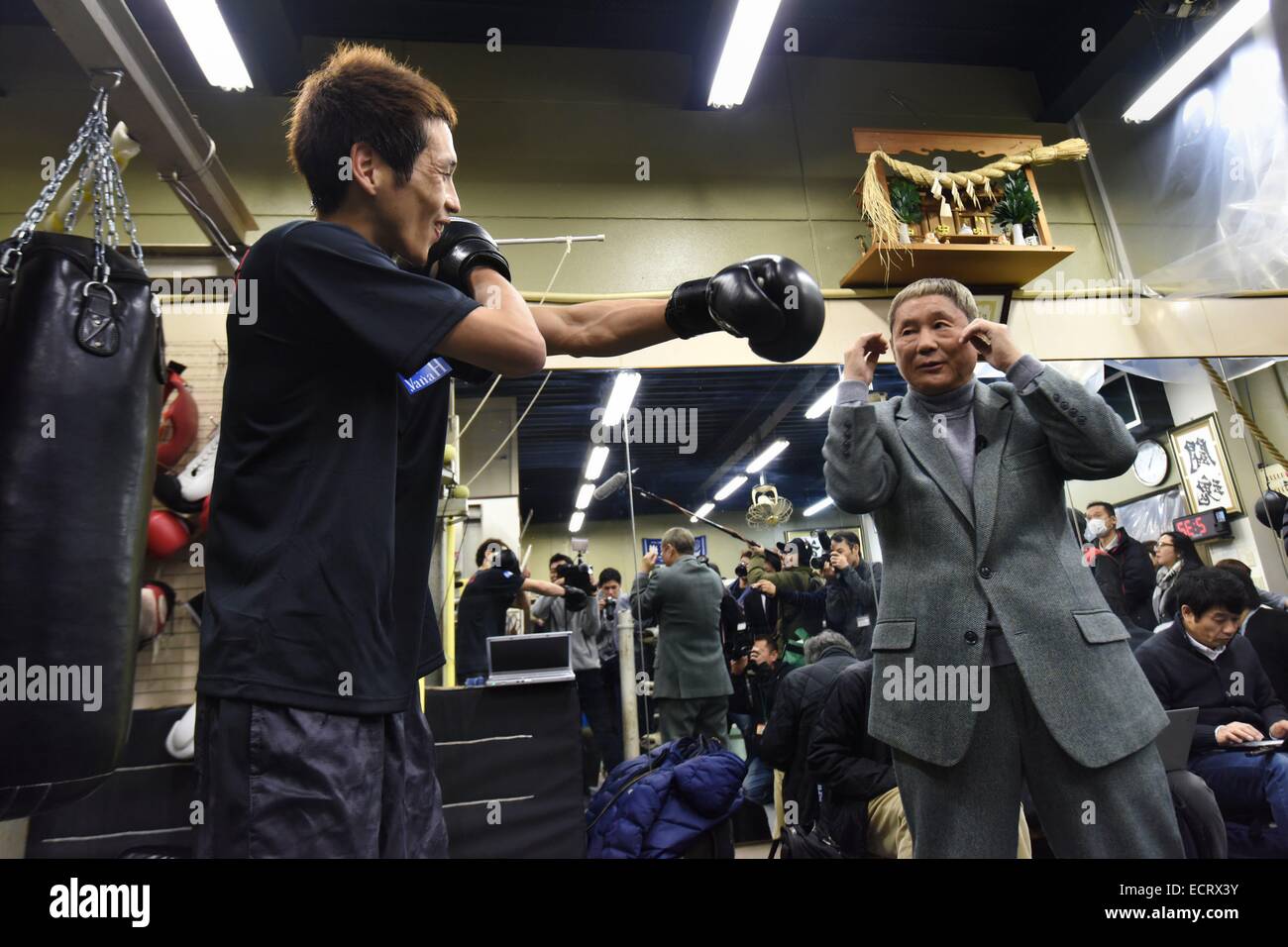 Tokyo, Japan. 18th Dec, 2014. (L-R) Hisashi Amagasa (JPN), Beat Takeshi ...