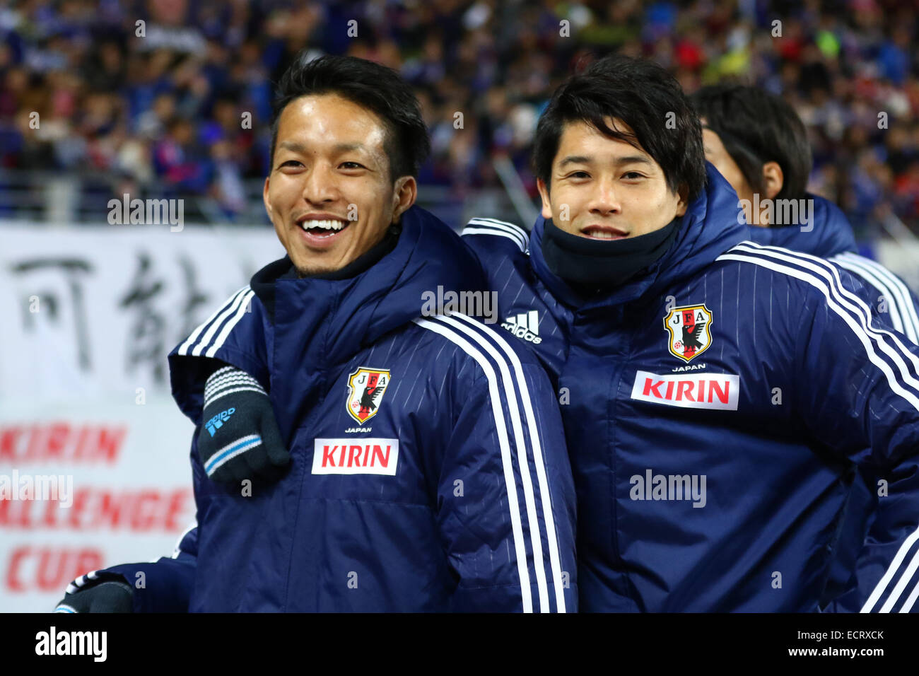 Osaka, Japan. 18th Nov, 2014. (L-R) Taishi Taguchi, Atsuto Uchida (JPN ...